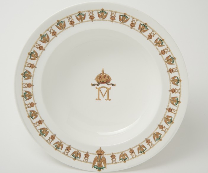 Plate from the Mexican Service with imperial monogram of Maximilian ...